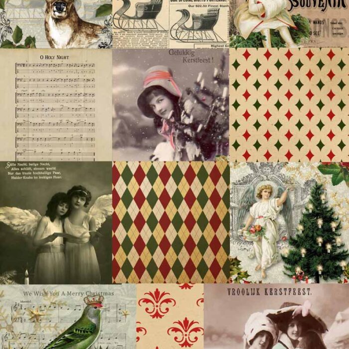 Christmas Squares A4 8.3" x 11.7" - Vintage Charm Homestead